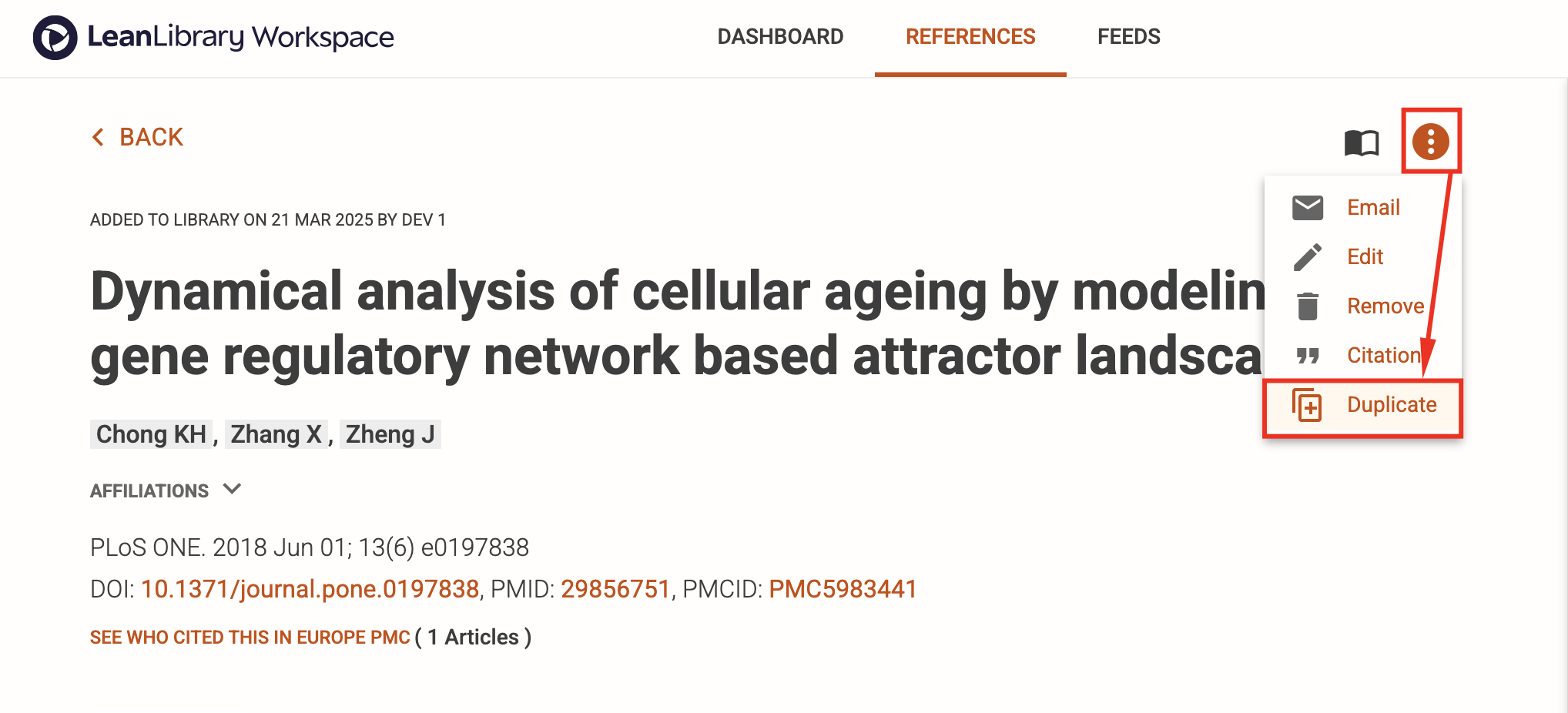 Duplicate Reference – Lean Library Users