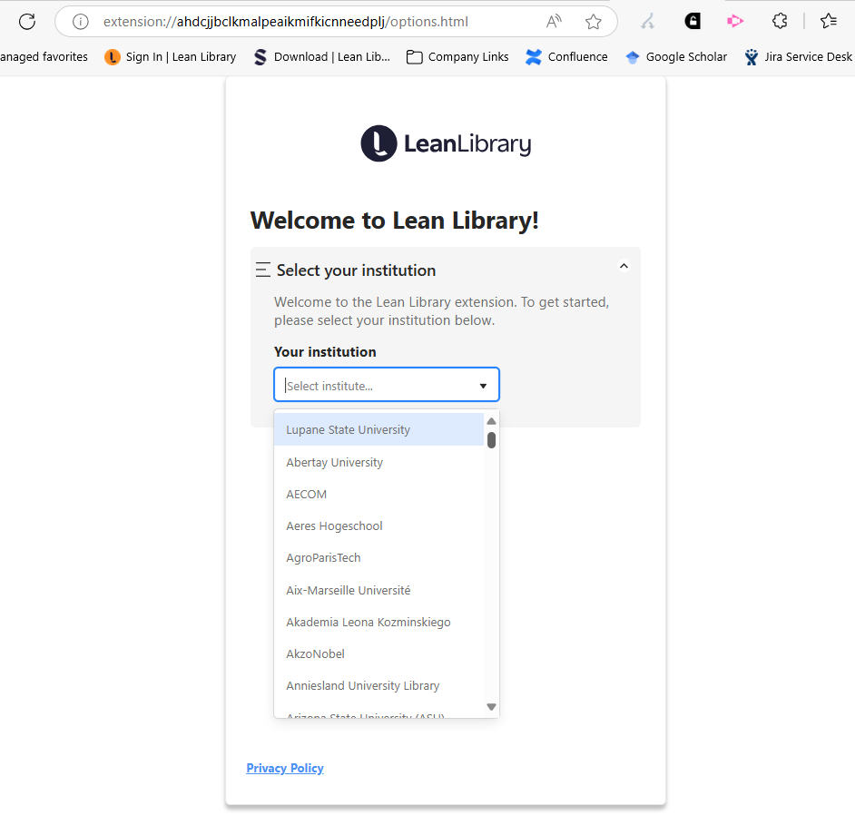 Downloading extension on Edge – Lean Library Users