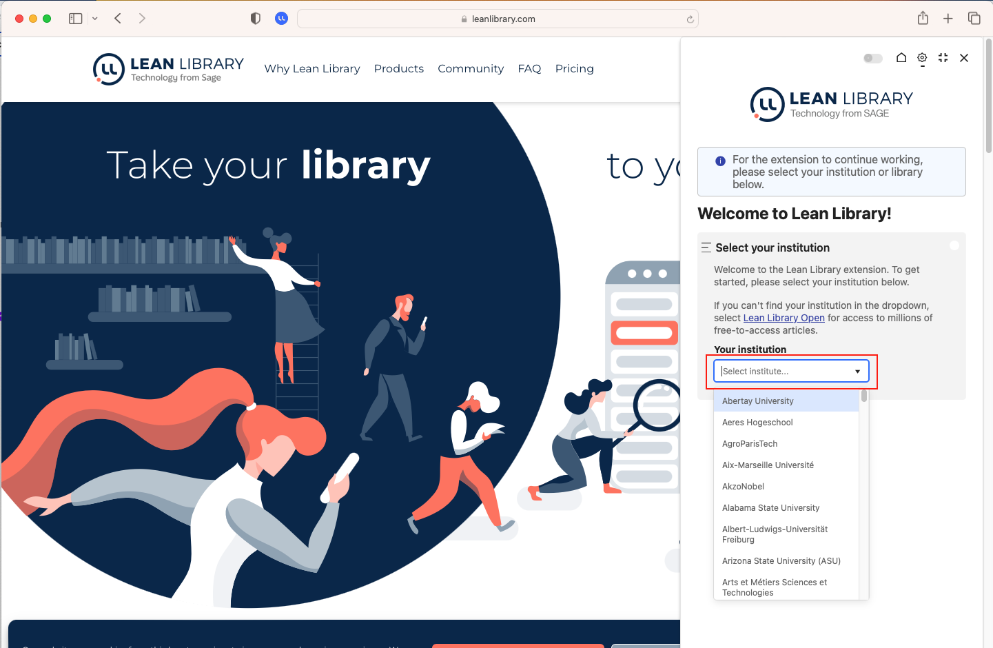 Downloading extension on Safari – Lean Library Users