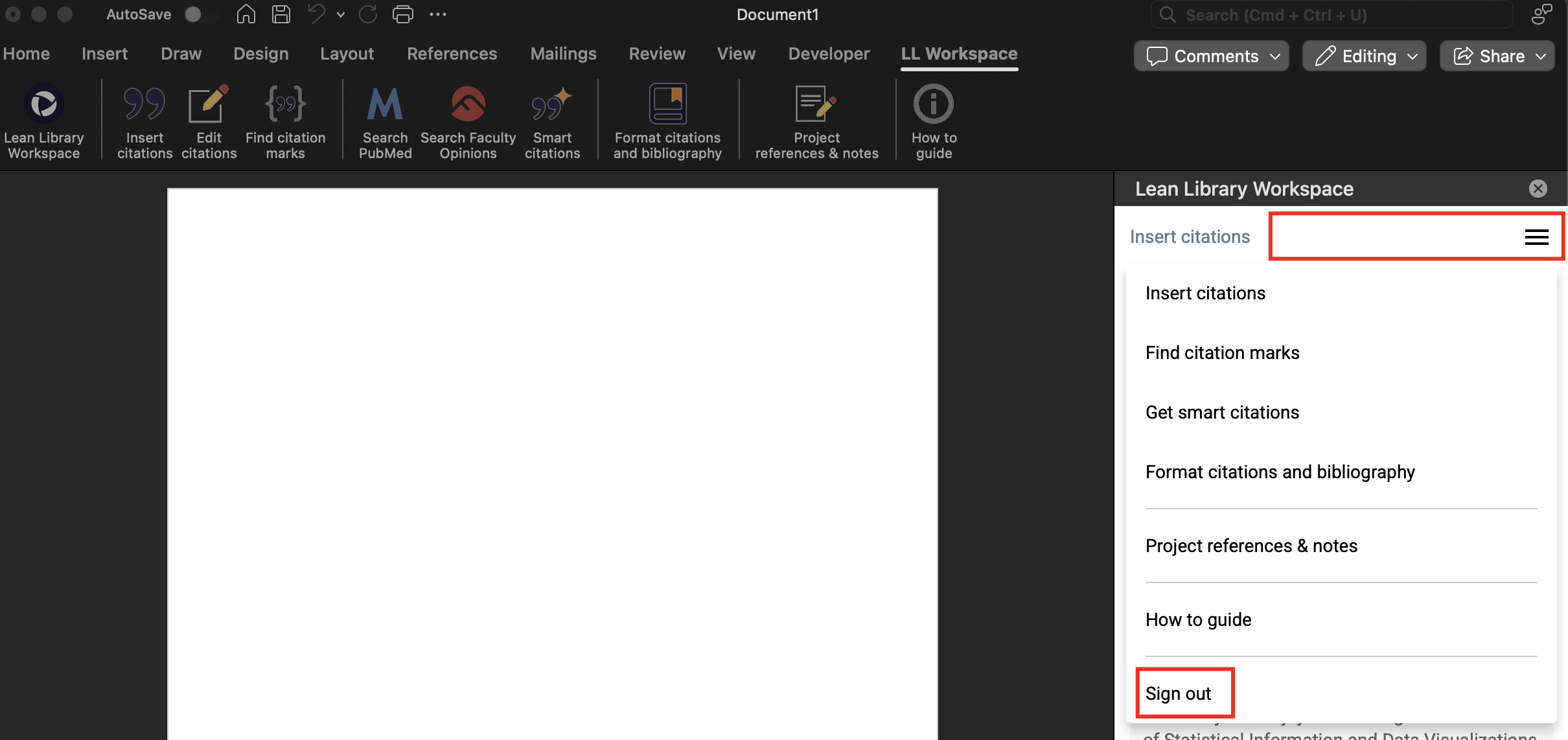 How do I log out from the Word Add-in? – Lean Library Users